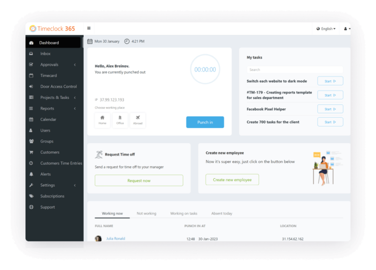 TimeClock 365 Time Tracking Employee Management